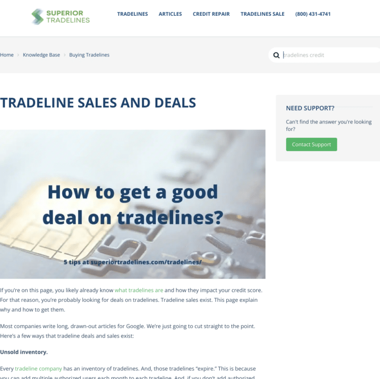 Buy tradelines for sale for your credit reports and scores.